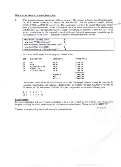 solved write a program to create a customer s bill for a