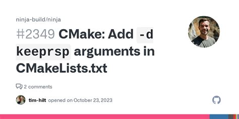 cmake add ` d keeprsp` arguments in cmakelists txt · issue 2349