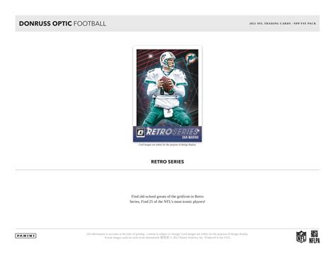 2021 Panini Donruss Optic Nfl Football Value Fat Pack Fanshop