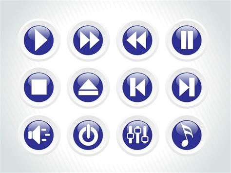 Button Icon Set 25289805 Vector Art At Vecteezy