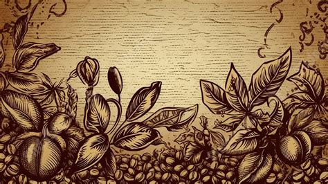 Coffee Illustration Plant Coffee Beans Powerpoint Background For Free