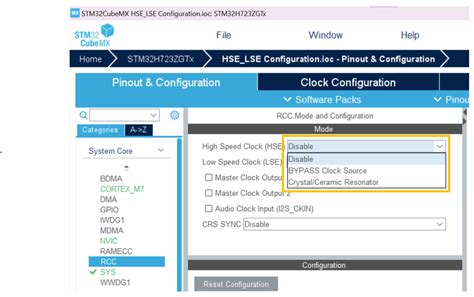 How To Use Stm32cubemx To Configure Hse High Spee