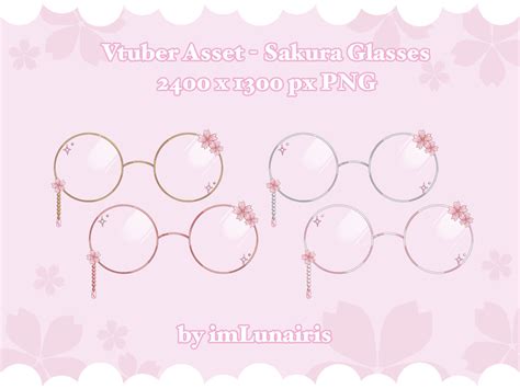 Vtuber Asset ⋄ Pink Sakura Glasses ⋄ Png ⋄ Kawaiicutepretty Etsy