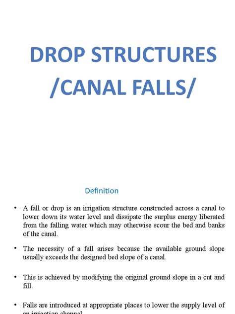 04 2 Drop Structures Pdf Spillway Civil Engineering