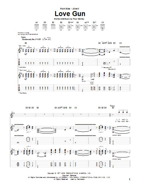 Love Gun By Kiss Guitar Tab Guitar Instructor