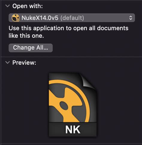Q How To Set The Default Application Used To Open Nk Files To Either Nuke Or NukeX Foundry