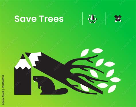 Save Tree Vector Illustration Poster Banner Flyer Save Tree Concept
