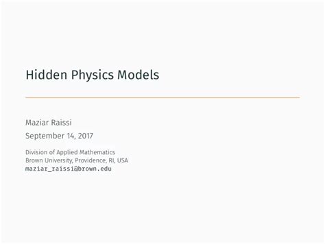 Ppt Hidden Physics Models Problem Setup Let Us Consider Parametrized Powerpoint Presentation