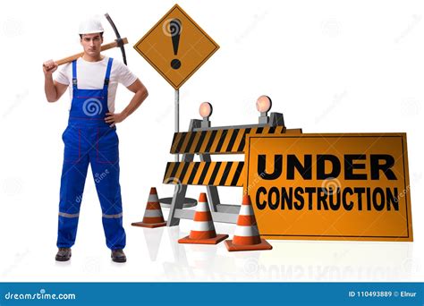 The Concept Of Under Construction For Your Webpage Stock Image Image Of Helmet Equipment