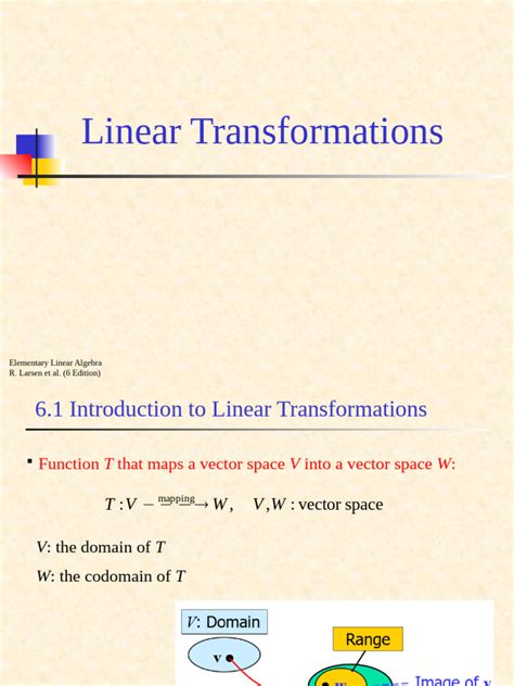 Week 10 Linear Transformation Pdf Linear Map Linear Subspace