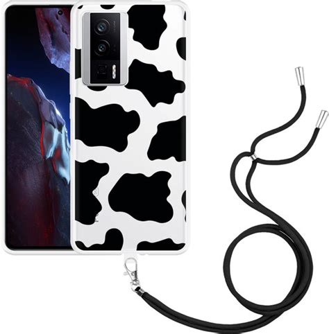 Cazy Hoesje Met Koord Geschikt Voor Xiaomi Poco F Pro Koeienvlekken Bol