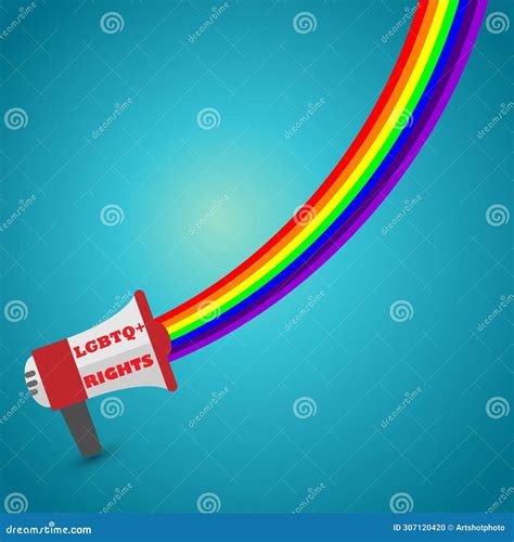 Megaphone With Rainbow And The Text Lgbtq Rights Lgbtq Symbol Stock