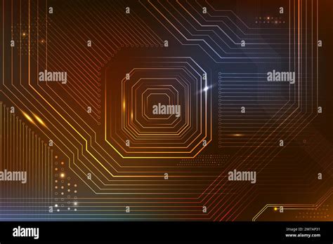 Brown Futuristic Microchip Background Vector Data Digital Transformation Stock Vector Image