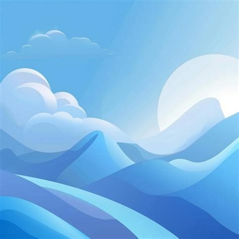 Background Of Comfortable Feeling Bubble Curve Sky Blue Clouds Premium Ai Generated Image