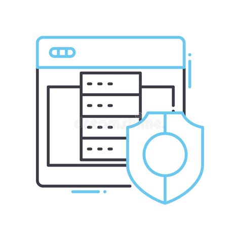 Data Protection Line Icon Outline Symbol Vector Illustration Concept Sign Stock Vector