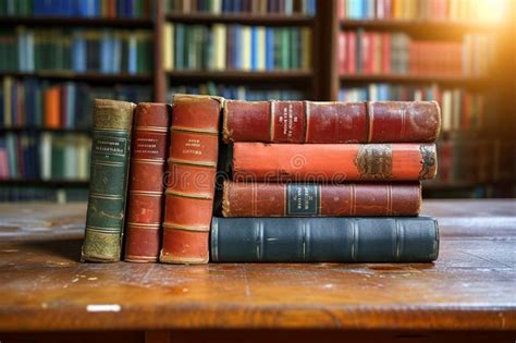Timeless Knowledge Old Books Form A Stack On A Table Stock Illustration