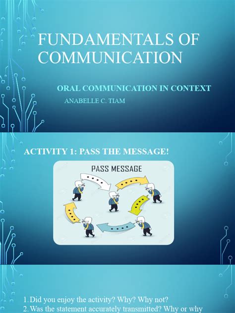 Lesson 1 Fundamentals Of Comm Pdf