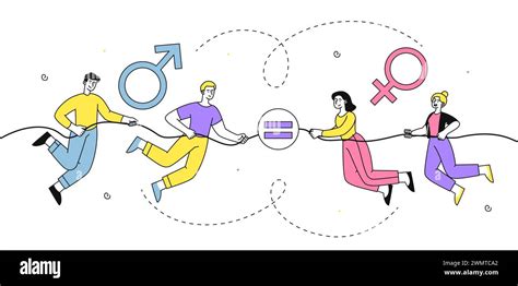 Gender Team Vector Linear Stock Vector Image Art Alamy