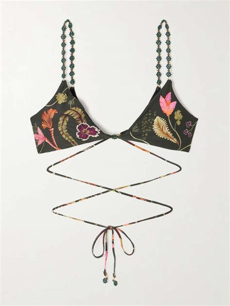 Green NET SUSTAIN Magia Habitat Embellished Floral Print Recycled