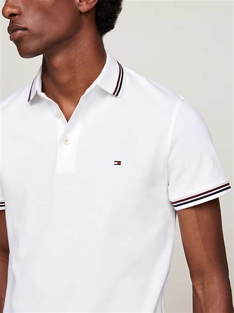 Slim Fit Tipped Polo Shirt White Tommy Hilfiger