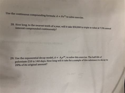 Solved Use The Continuous Compounding Formula A Pert To