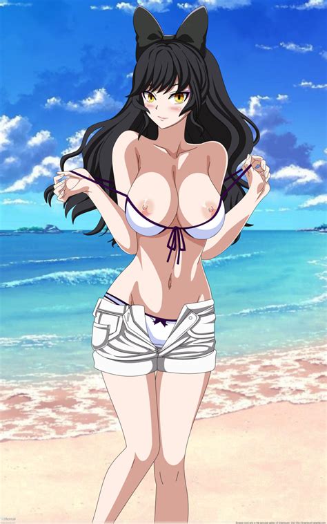 Rule 34 Artemisumi Beach Bikini Blake Belladonna Naked Nipples Rwby