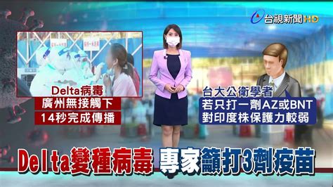Delta變種病毒太難纏 專家籲打3劑疫苗預防 Youtube