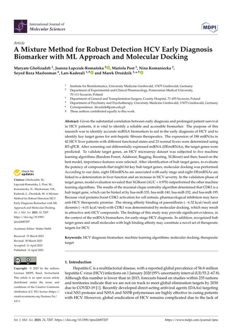 Pdf A Mixture Method For Robust Detection Hcv Early Diagnosis