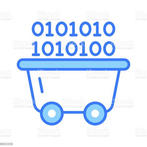 Binary Coding Inside A Wheelbarrow Denoting Concept Icon Of Data Mining Stock Illustration
