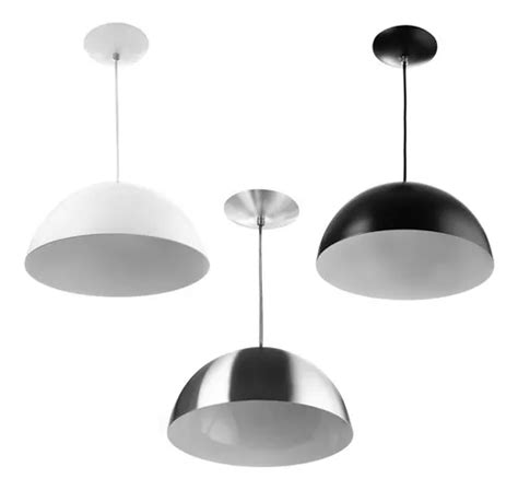 Lustre Pendente Meia Lua 40cm De Alumínio Soquete E 27