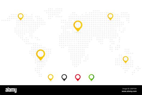 Map Pointer Icon Set Geo Pin Location Icon Or Geolocation Gps On The World Map On Isolated
