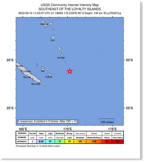 Un Terremoto De 7 0 Grados Sacude El Sureste De Las Islas De La Lealtad