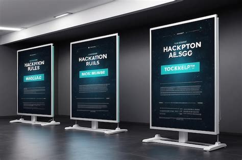 Premium Photo Tech Hackathon Coding Challenge Rules Signage Mockup