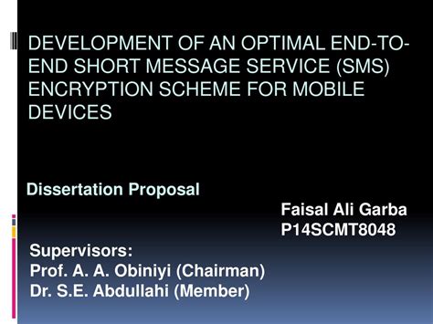 DEVELOPMENT OF AN OPTIMAL END TO END SHORT MESSAGE SERVICE SMS