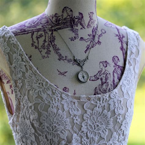 Vintage Silver Compass Necklace Choose A Style Simple Bird Wings