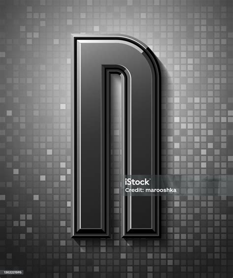 플레어 트렌디 한 응축 알파벳 산 세리프 픽셀 배경에 현대 Beveled 문자 N 모자이크 벡터 일러스트 10eps와 3d 어두운 글꼴 3차원 형태에 대한 스톡 벡터 아트