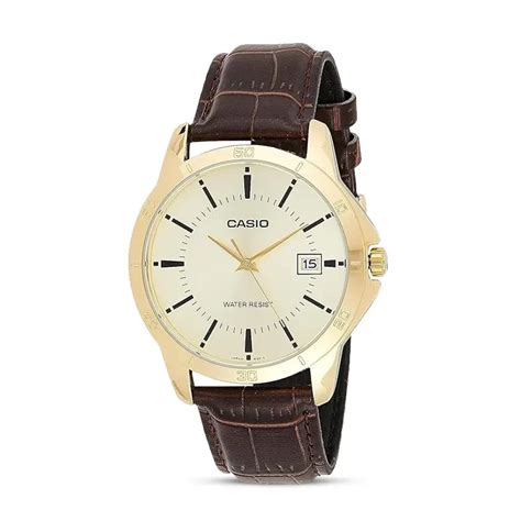 Casio Mtp V004gl 9a Gold Dial Mens Watch