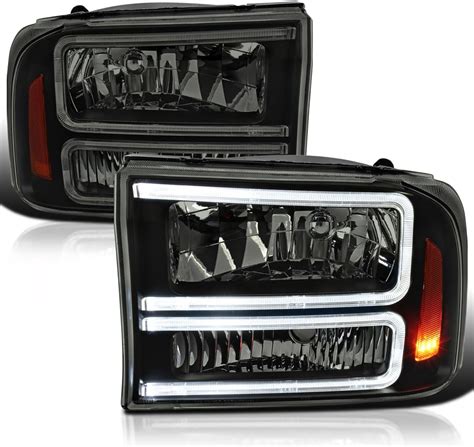 Spec D Tuning Black Smoke Headlights With Led Bar