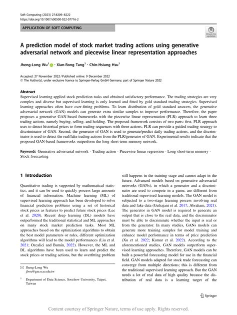 A Prediction Model Of Stock Market Trading Actions Using Generative Adversarial Network And