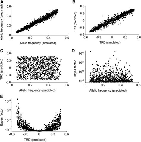 A E Plots Of The Pairwise Distribution Of Allele Frequencies The