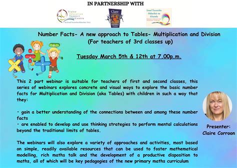 Sp24 029 Number Facts A New Approach To Tables Multiplication And Division Primary Navan