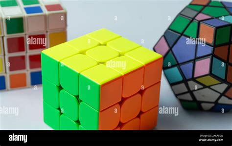 Colorful Solved 3x3 Cubes And Random 4x4 Cubes Random Megaminx Cubes