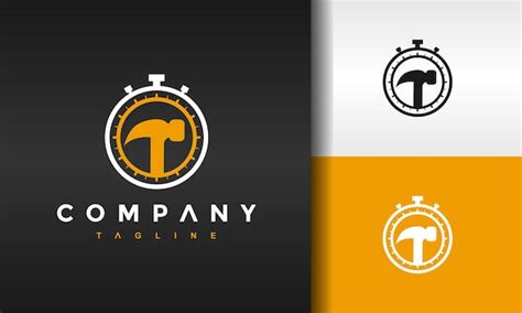 Premium Vector Hammer Timer Logo