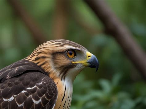 Premium Photo A Bird With A Yellow Beak And Brown Feathers Is Looking