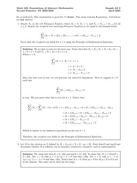 Math 108 Le2 Samplex Solutions Download Free Pdf Mathematics Functions And Mappings