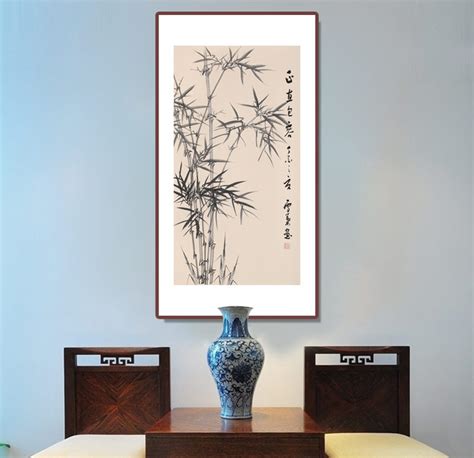 颍淮著名画家何华贤竹子国画正直包容 竹子画 99字画网