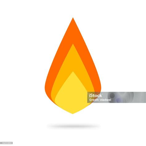 火焰標誌圖示向量向量卡通點燃火焰幾何對稱符號熱滴標籤或篝火壁爐標誌隔離的想法向量圖形及更多大火圖片 大火 符號 俄羅斯 Istock