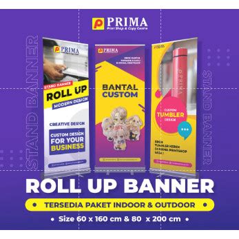 Jual CETAK ROLL UP BANNER 80 X 200 Cm Kota Yogyakarta Prima Print