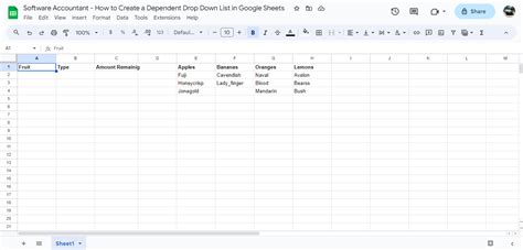 How To Create A Dependent Drop Down List In Google Sheets