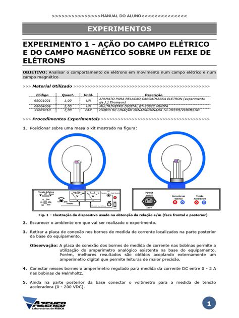 Relacao Carga Massa Do Eletron Pdf Elétron Magnetismo